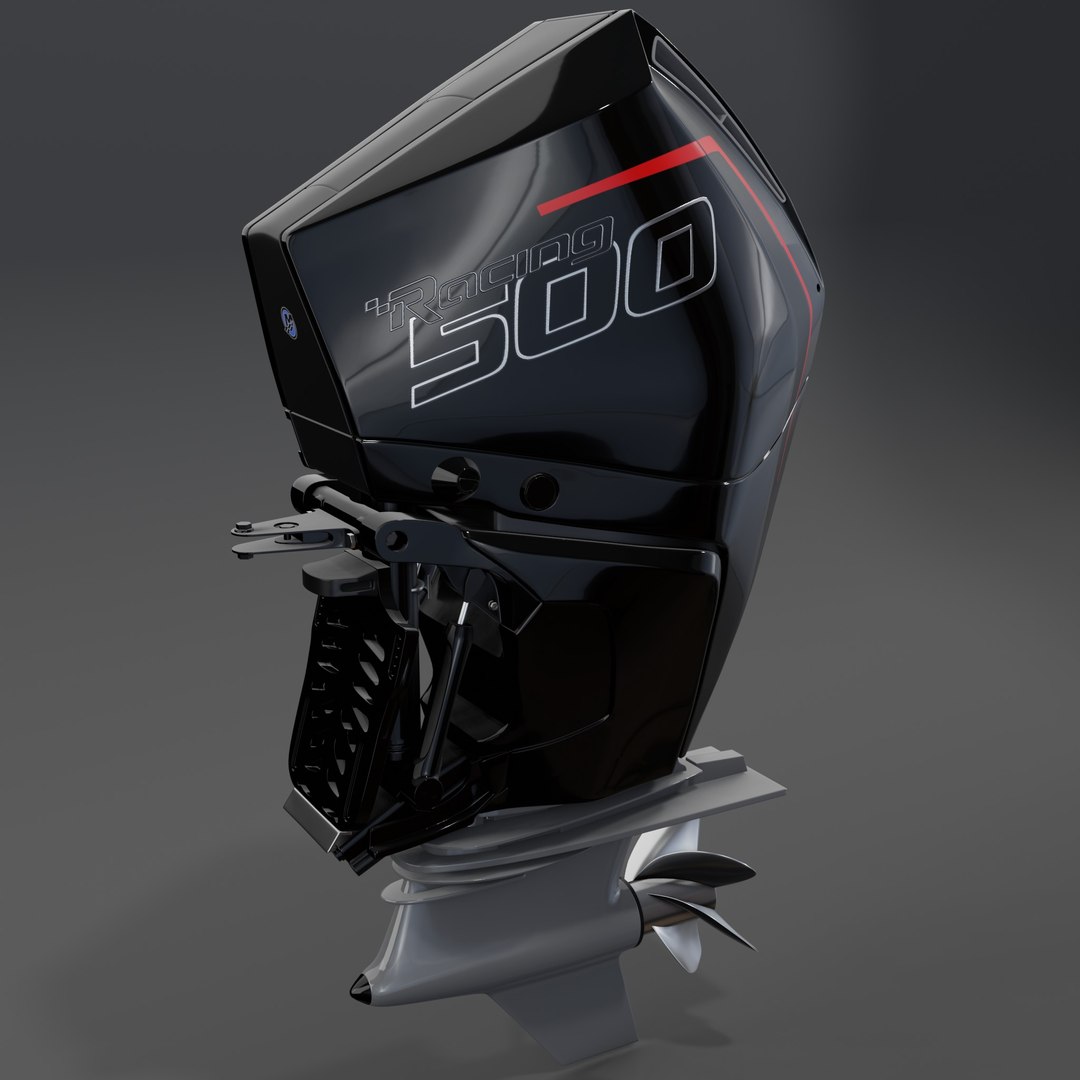 MERCURY RACING V8 500R Black Outboard PBR Model 3D 3D Model - TurboSquid 2241020