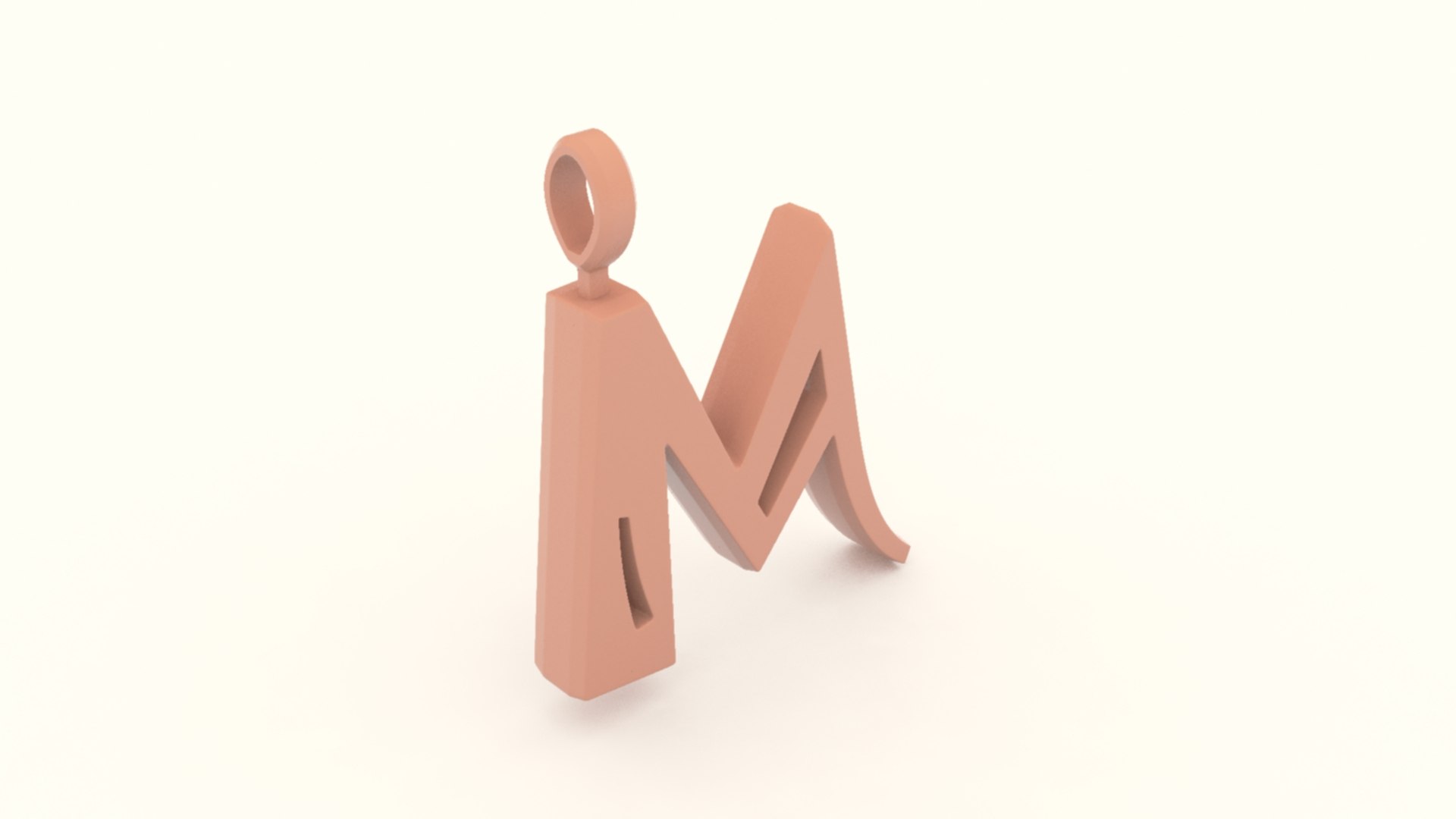 3D model M Letter Pendant Gold - TurboSquid 1901263