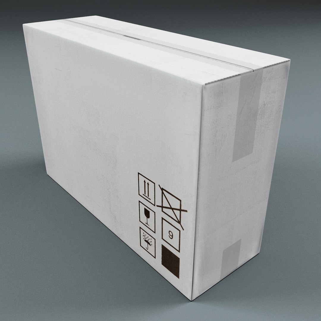 Cardboard Box V4 3d Model