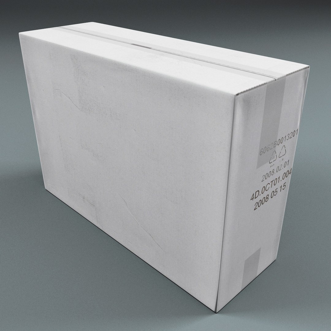 Cardboard Box V4 3d Model