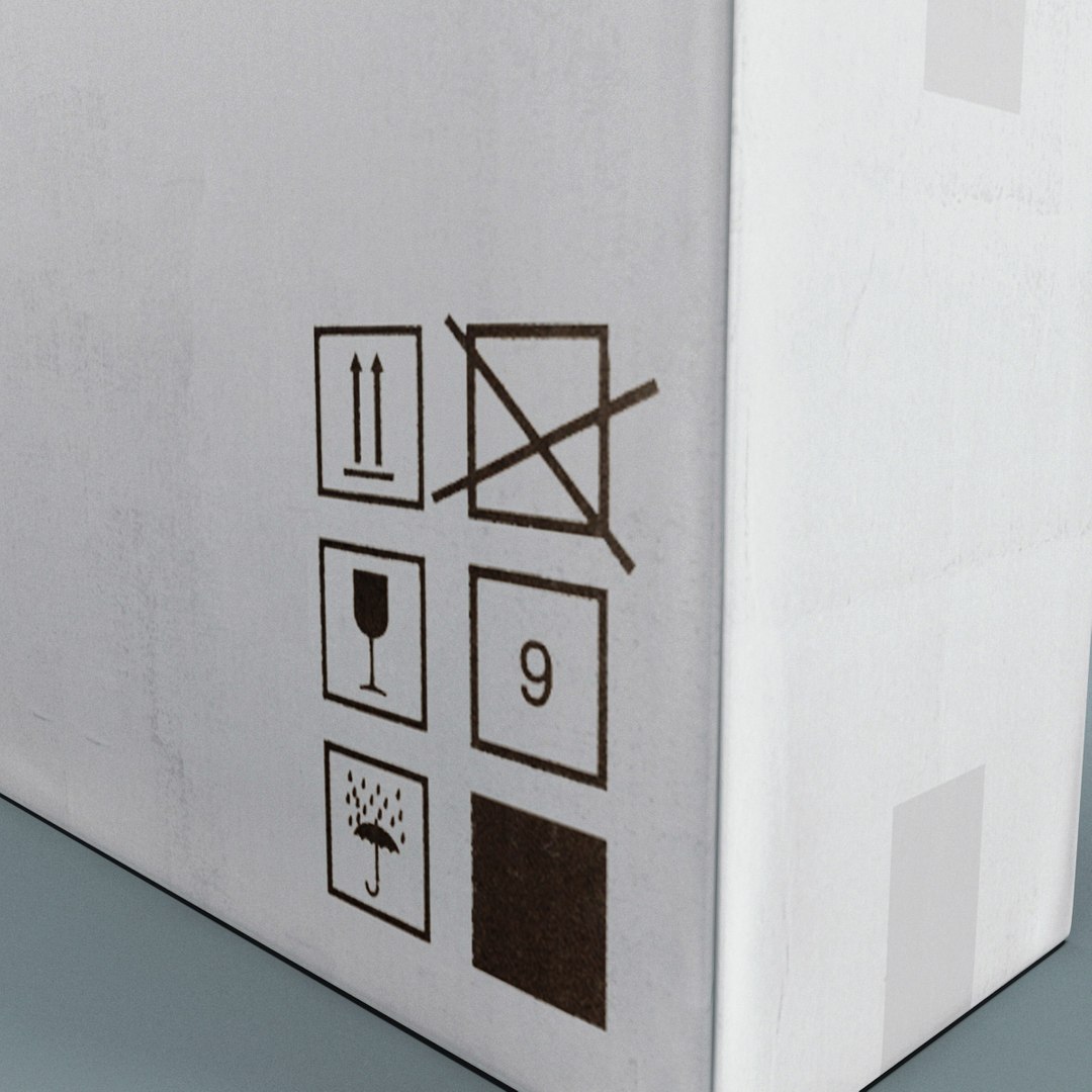 Cardboard Box V4 3d Model