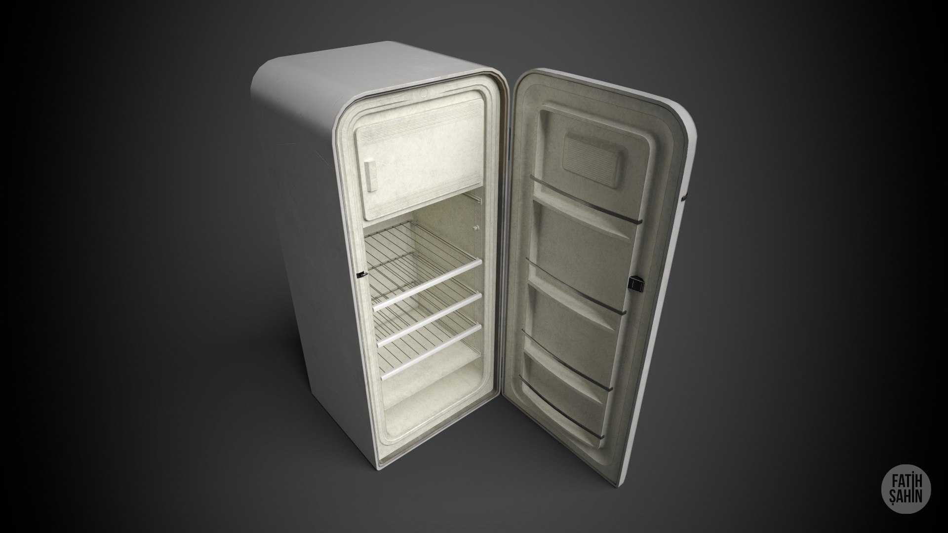 3D Vintage Fridge - Game Ready - TurboSquid 2171682