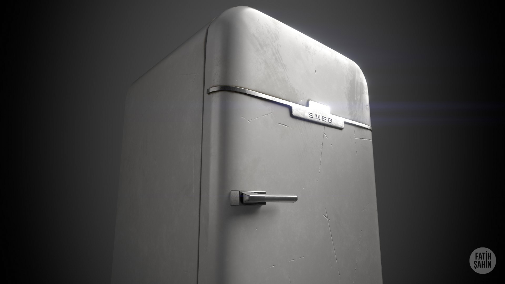 3D Vintage Fridge - Game Ready - TurboSquid 2171682