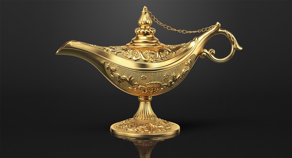 3D golden magic lamp gold - TurboSquid 1412698