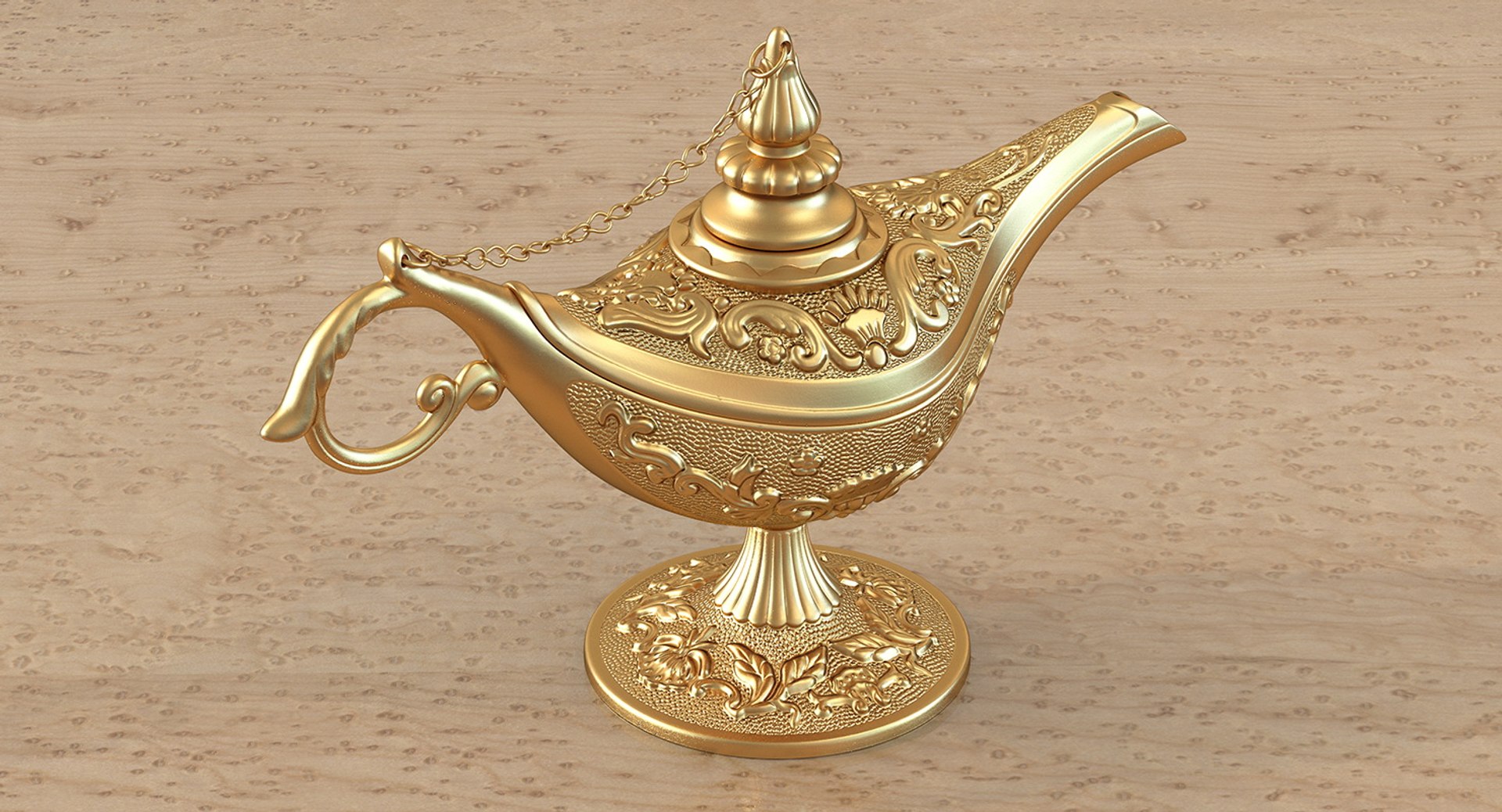 3D golden magic lamp gold - TurboSquid 1412698