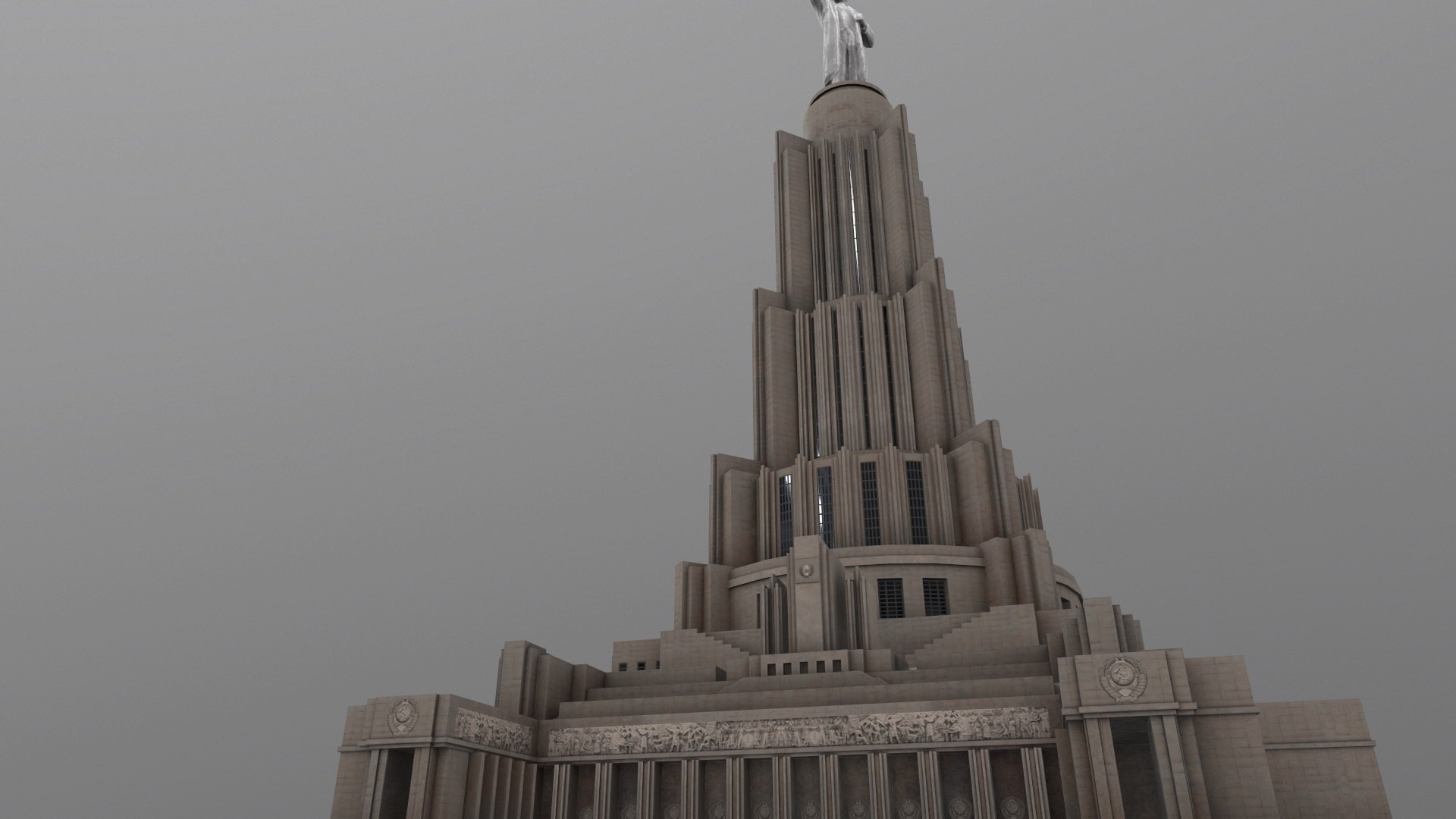 3D Palace Soviets Architectural Building Model - TurboSquid 1506435