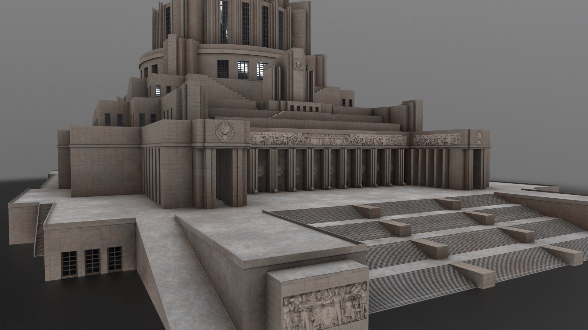 3D Palace Soviets Architectural Building Model - TurboSquid 1506435