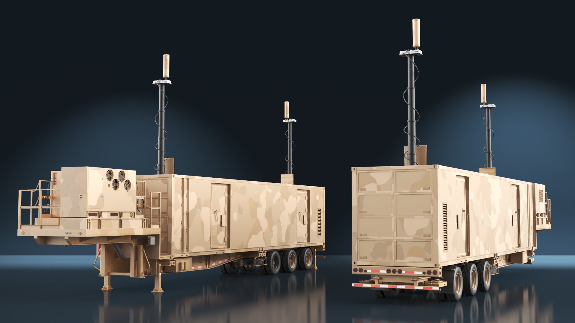 Battery Control Center Sand Camouflage With Antennas Up Model ...
