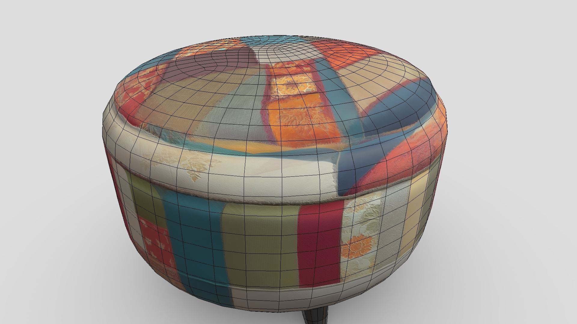 3D Patchwork Ottoman 2 - TurboSquid 2282778