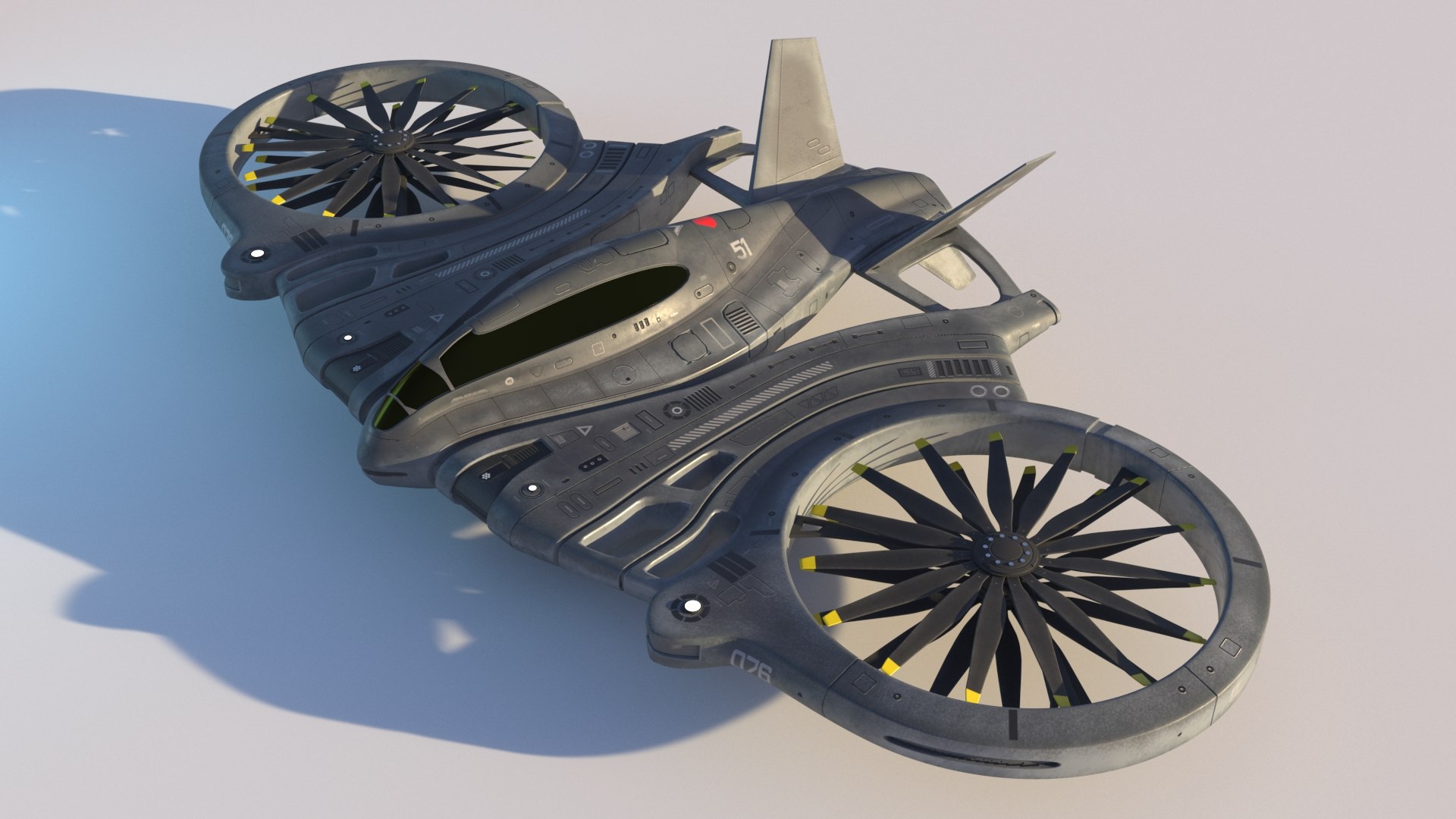 3D Futuristic Dropship Copter Model - TurboSquid 1724925