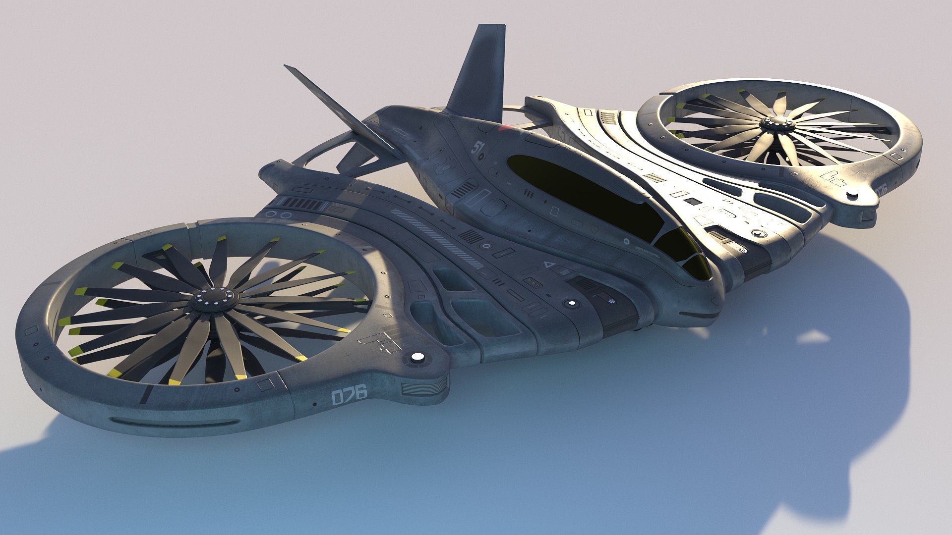3D Futuristic Dropship Copter Model - TurboSquid 1724925