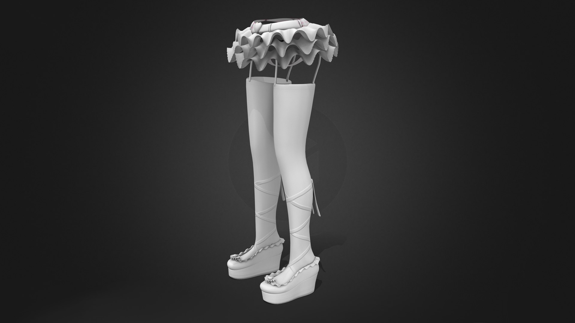 Manga Anime Girl Skirt Socks And Shoes Combo 3D - TurboSquid 1976100