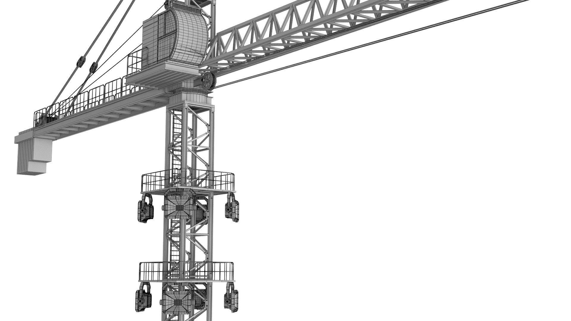 Detailed Construction Crane 3D Model - TurboSquid 2251656
