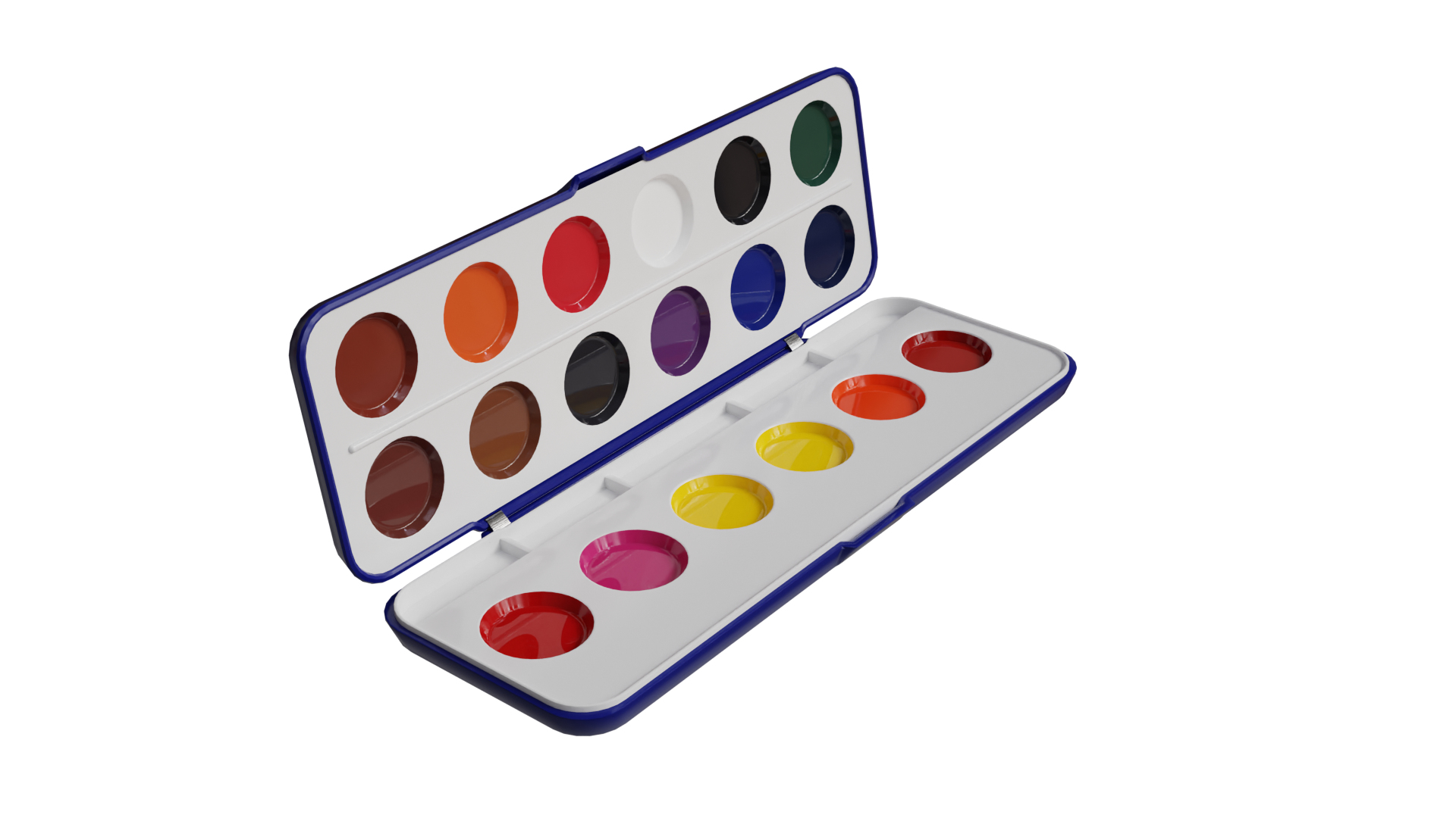 3D Model Watercolor Paint Set - TurboSquid 2186807