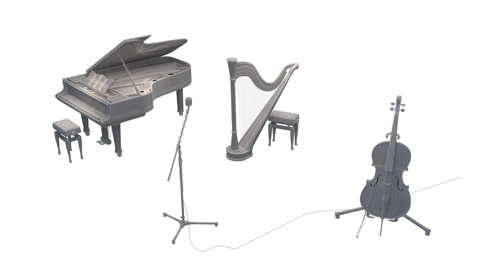Orchestra Concert Equipment Model - TurboSquid 2030054