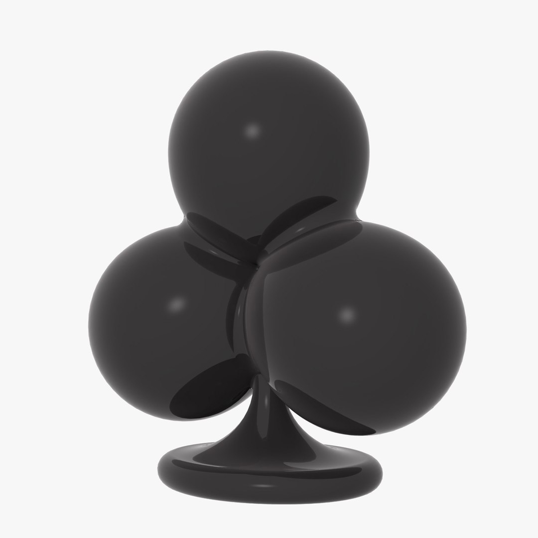 3d Black Club Suit Model