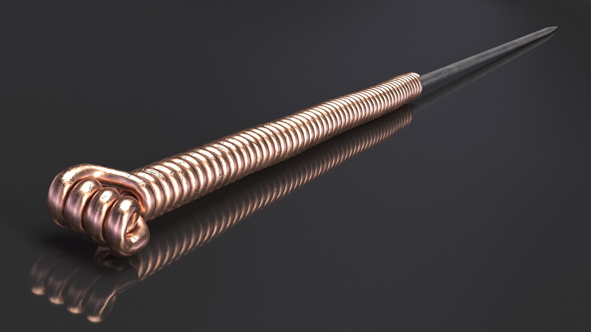 3D Model Large Acupuncture Needle Gold - TurboSquid 2215334