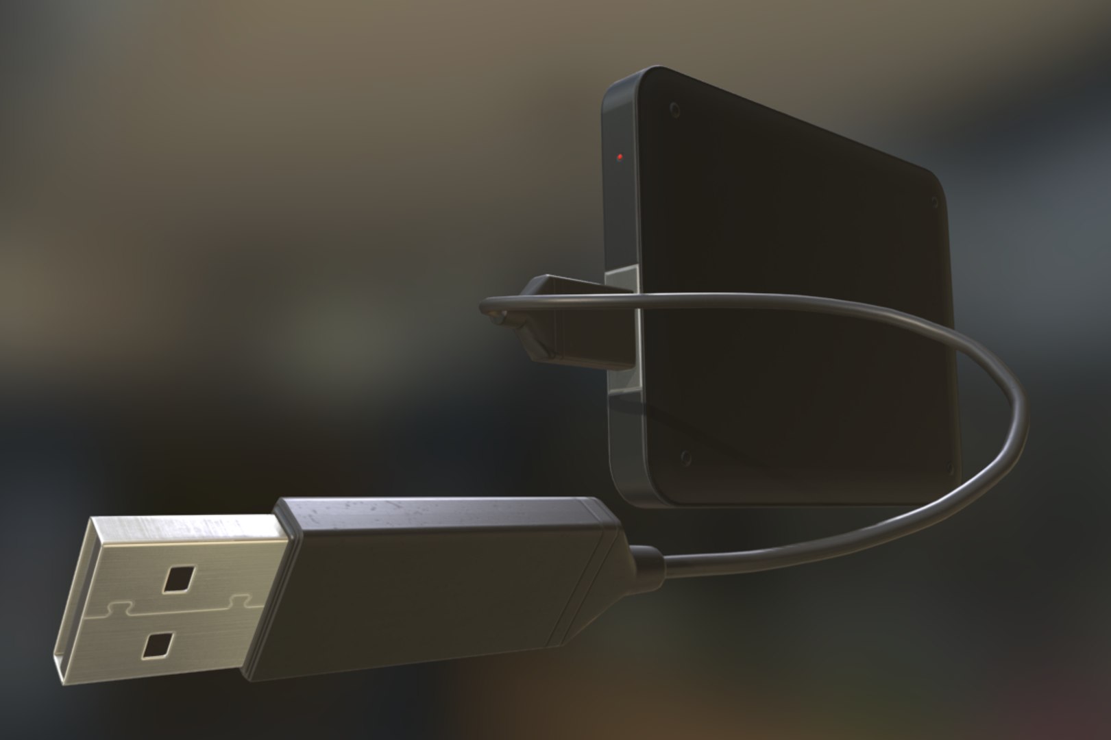 external hdd usb cable 3d model