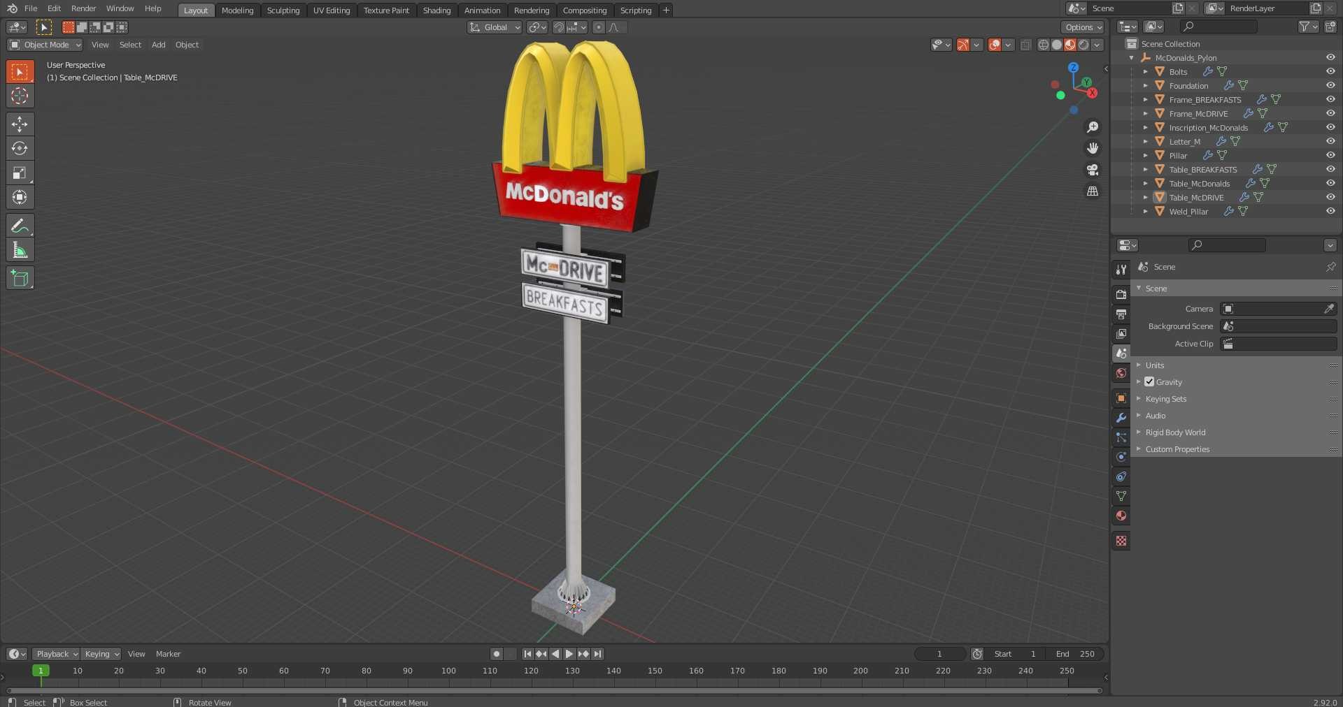 3D model McDonalds Pylon - TurboSquid 2160859