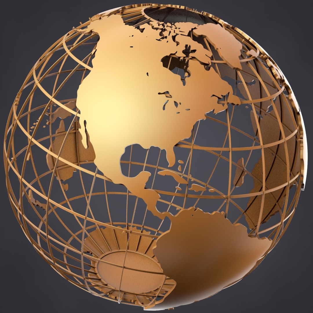 3d Caged Globe Model