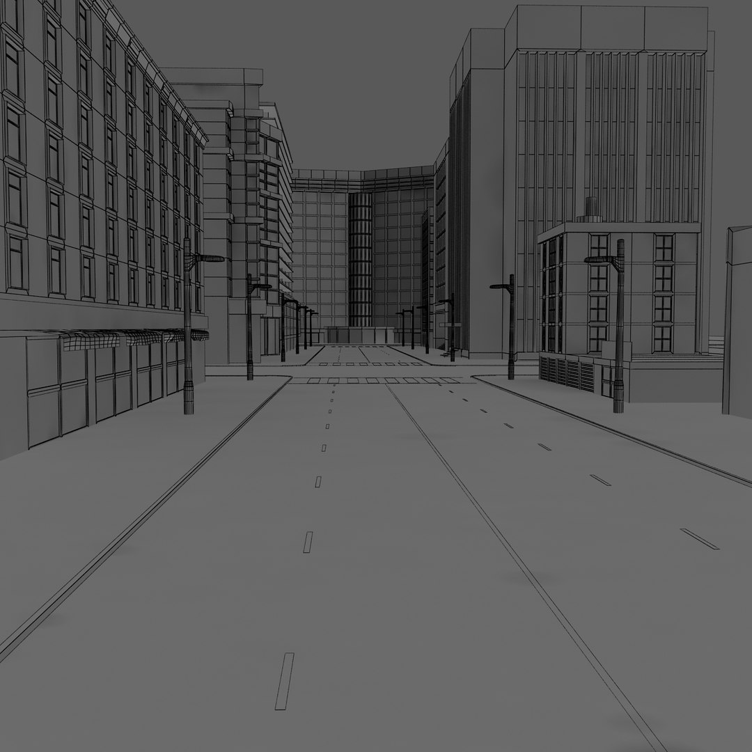 3d City Street Model