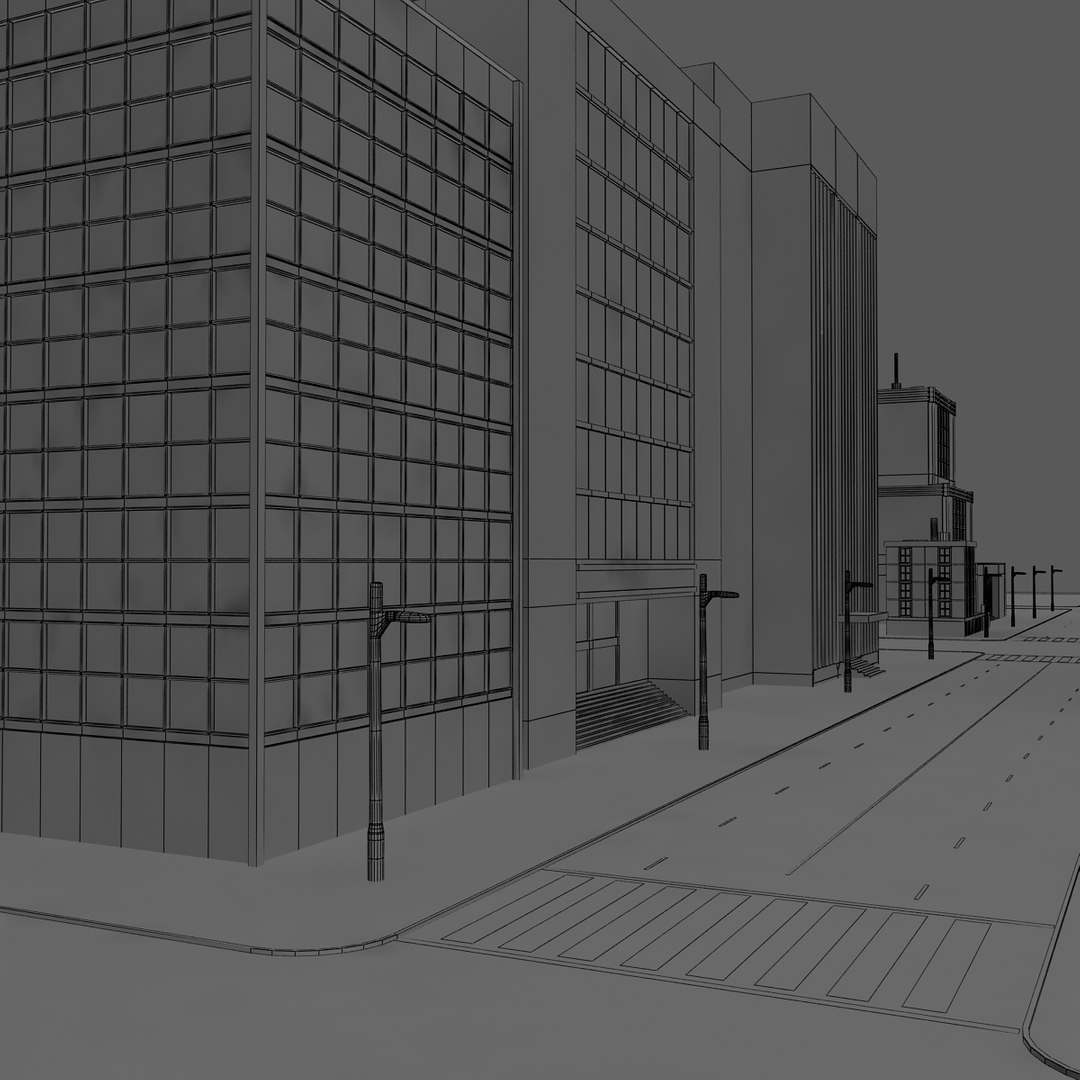 3d City Street Model