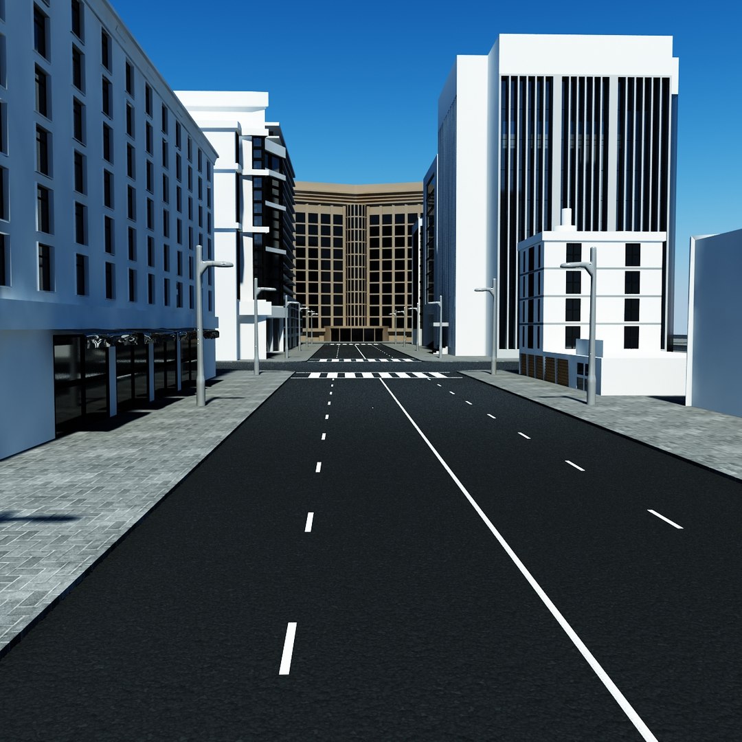 3d City Street Model
