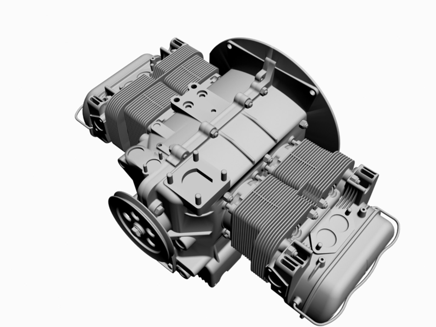 Air Cooled Flat 4 3d Model
