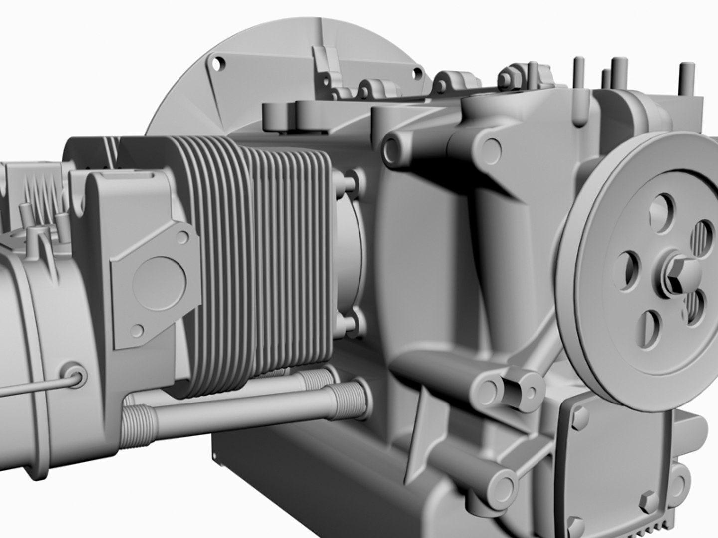 Air Cooled Flat 4 3d Model