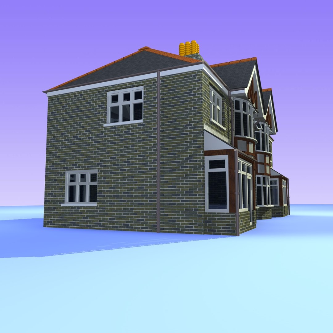 3d 2 british semi detached model