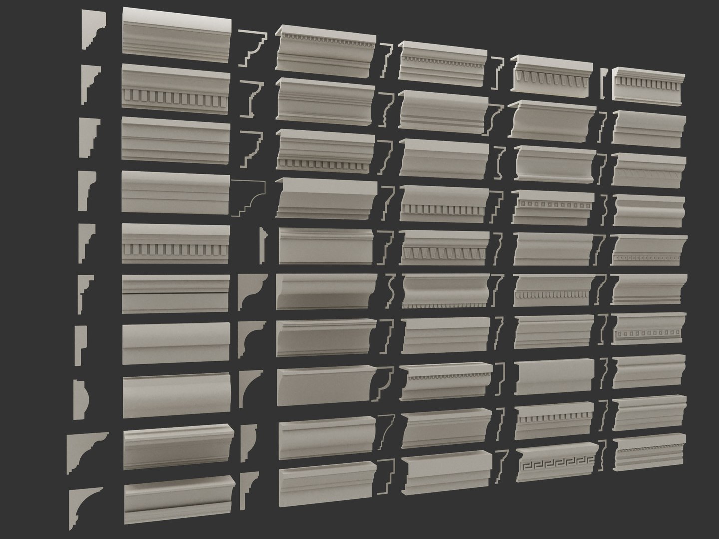 Classical Molding Profile Sweeps Collection 3D Model 3D - TurboSquid ...