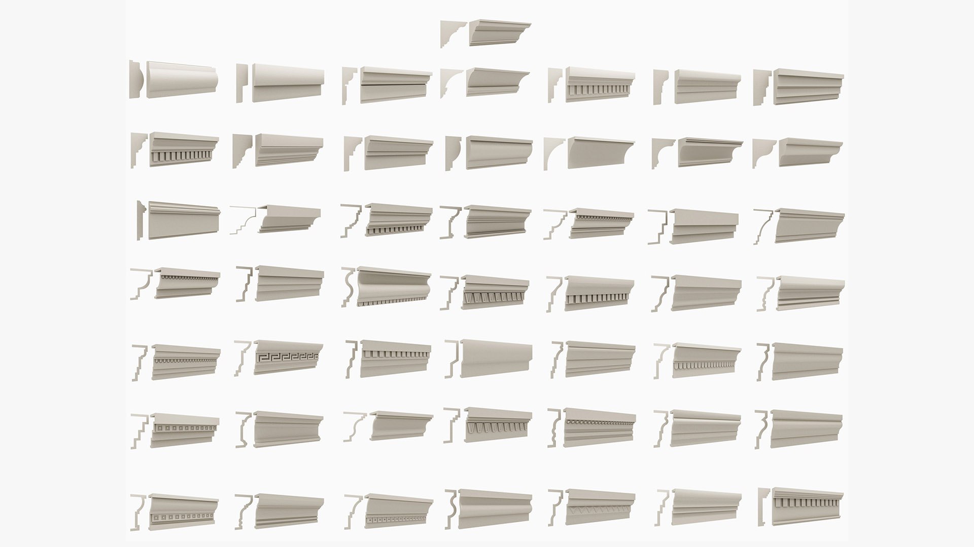 Classical Molding Profile Sweeps Collection 3D Model 3D - TurboSquid ...