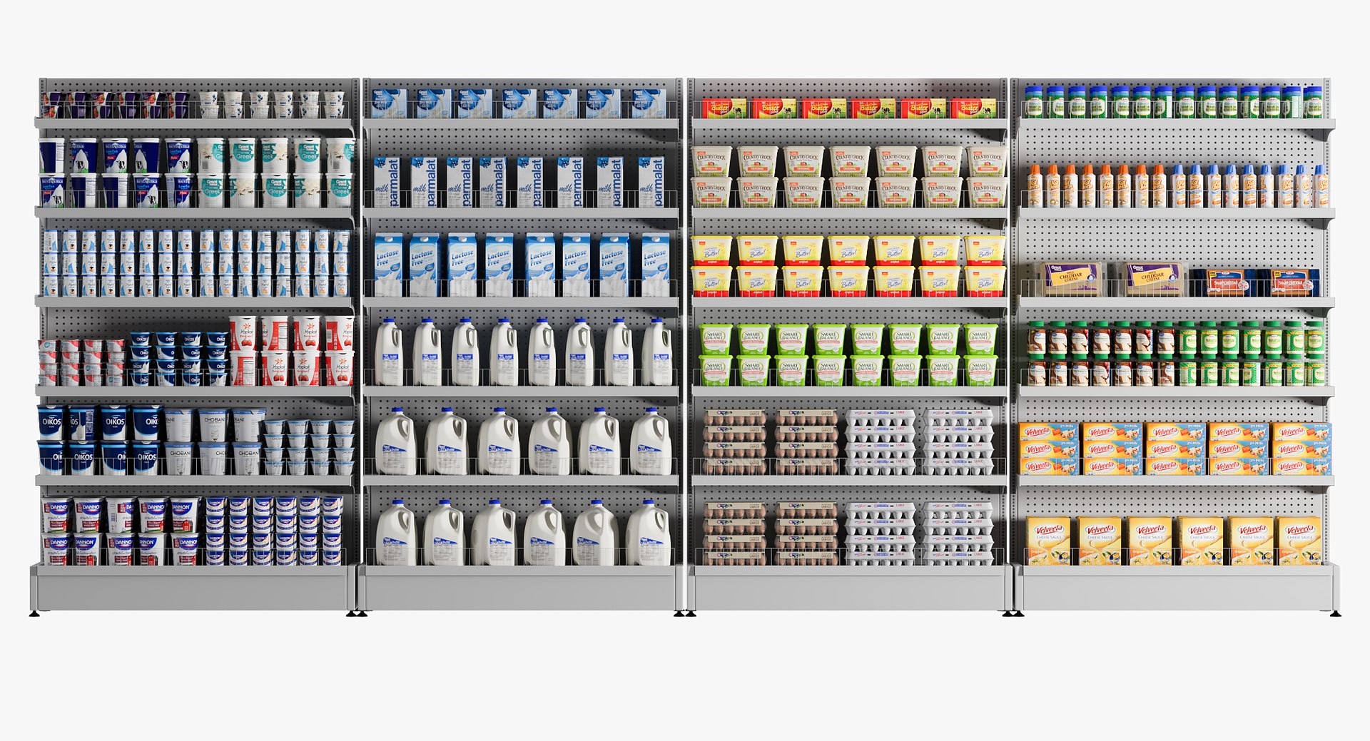 3D shelf dairy - TurboSquid 1215927