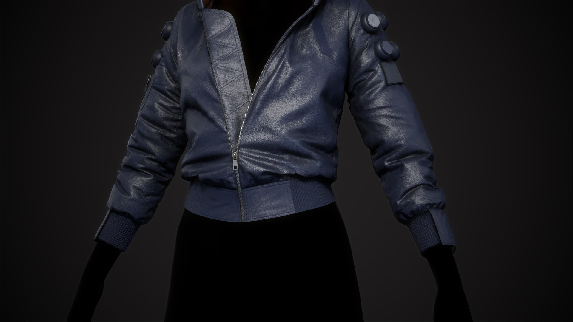 3D Cyberpunk Blue Jacket - TurboSquid 1890908