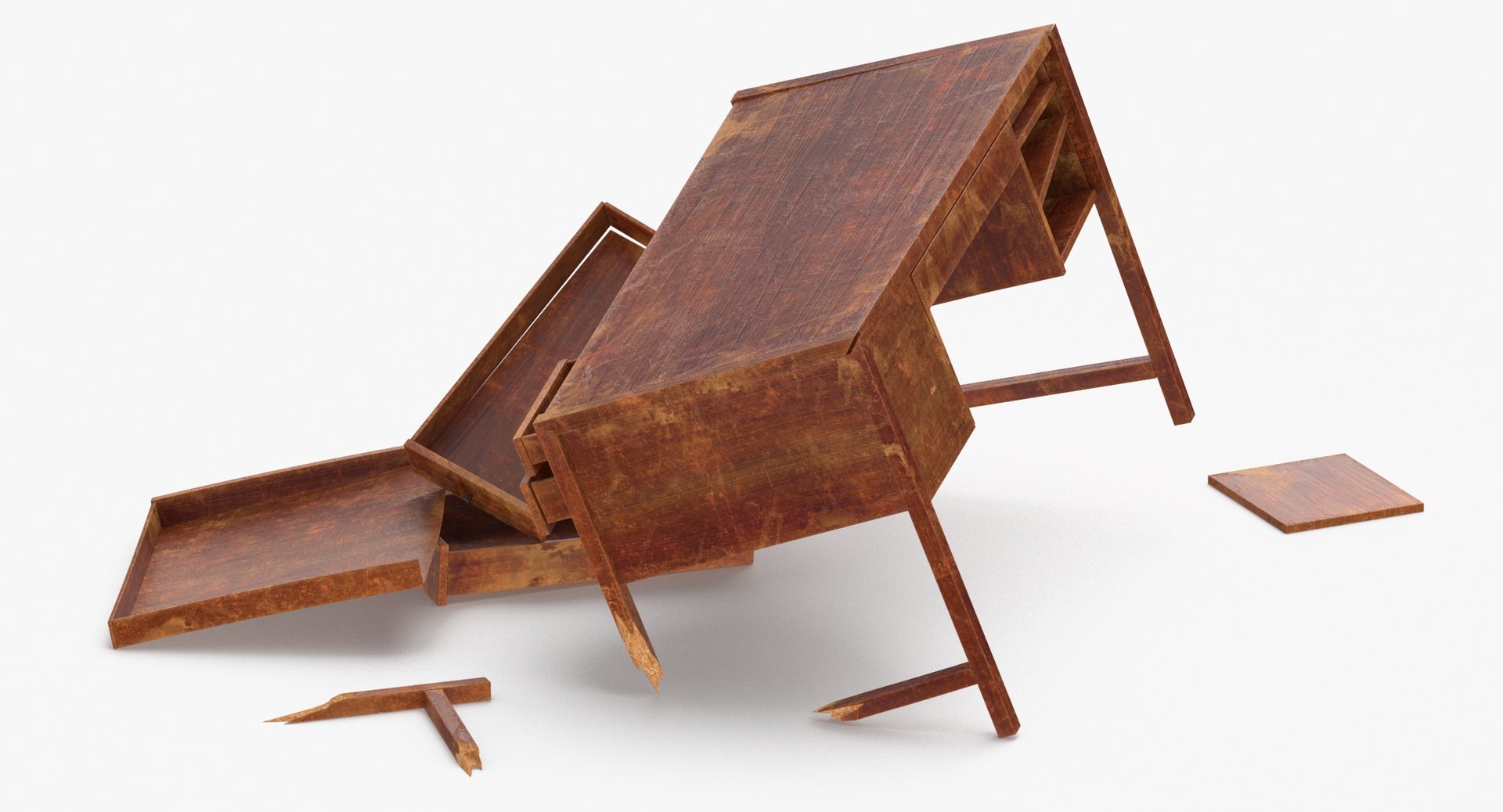 3D Damaged Desk Model - TurboSquid 1870822