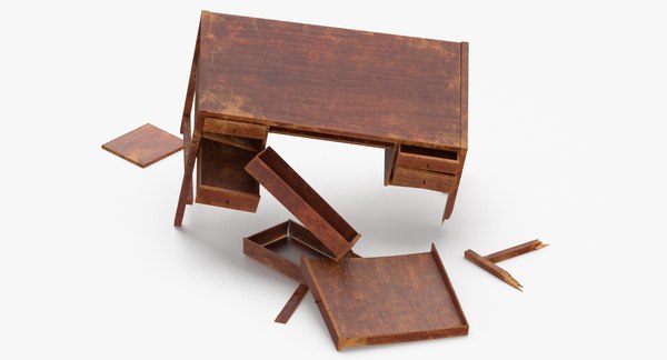 3D Damaged Desk model - TurboSquid 1870822