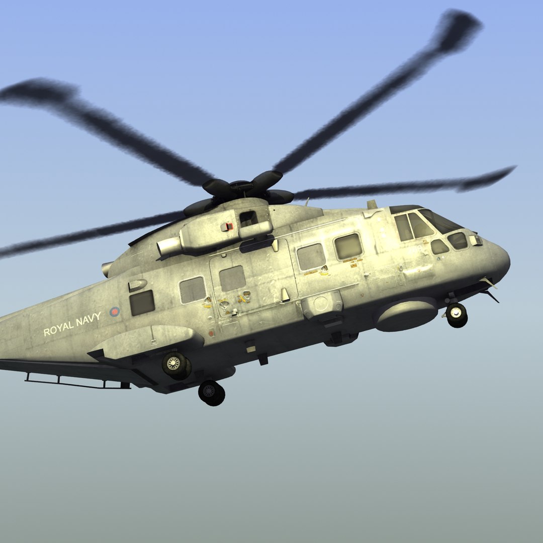 merlin hm1 helicopter 3d model