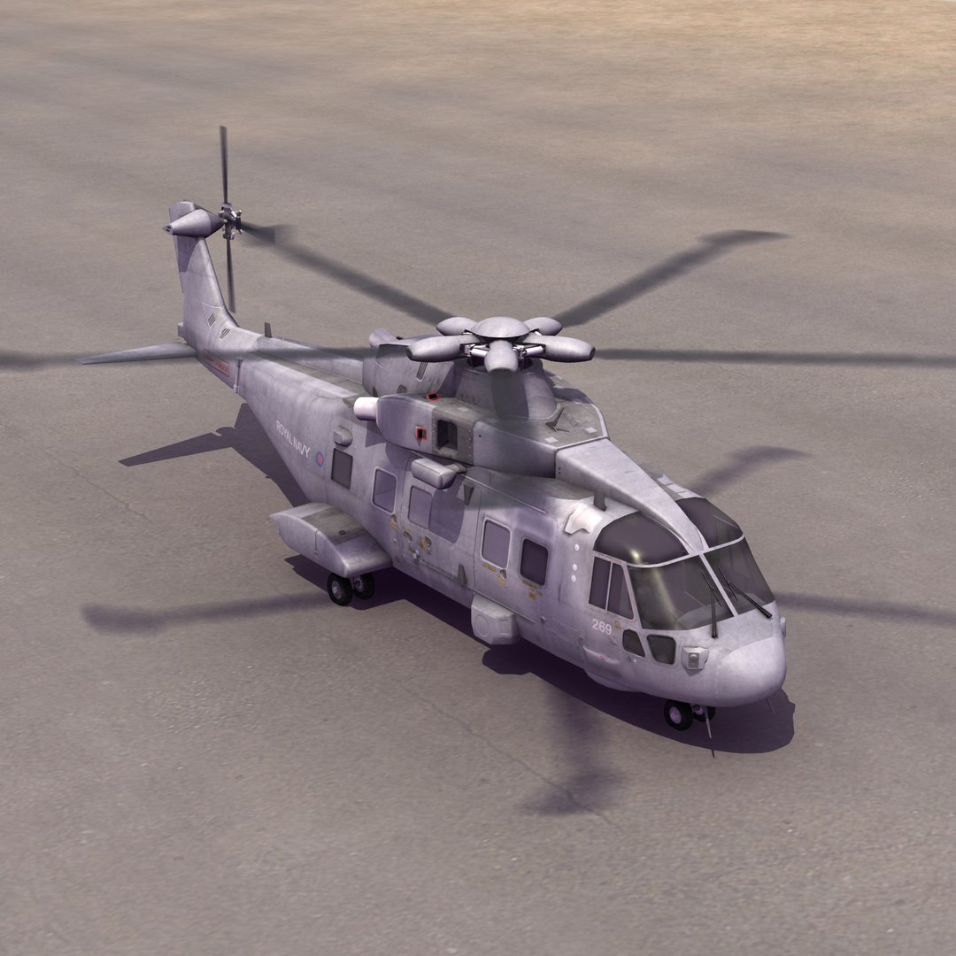 Merlin Hm1 Helicopter 3d Model