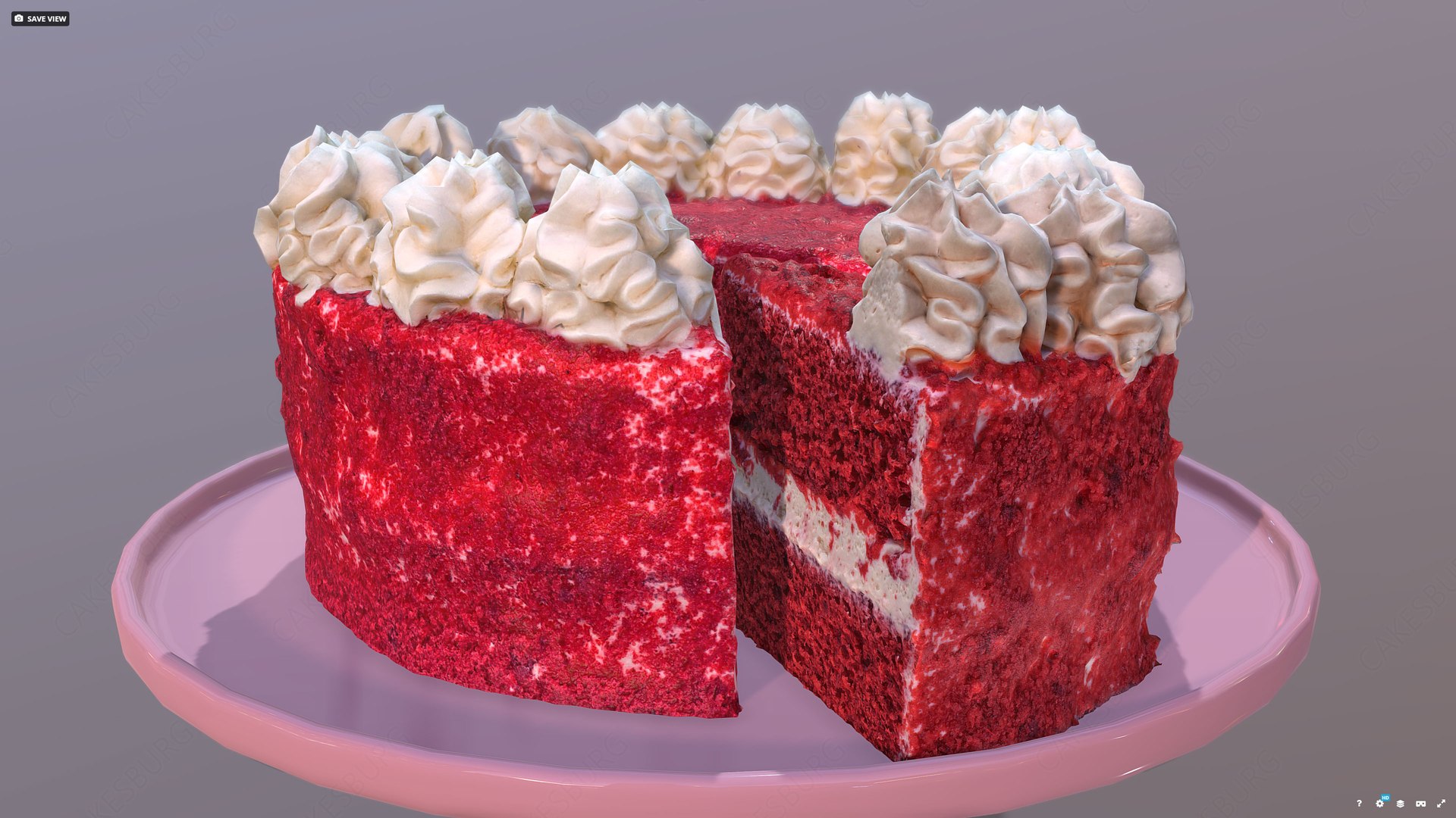 3D Sliced Red Velvet Cake Model - TurboSquid 1982672