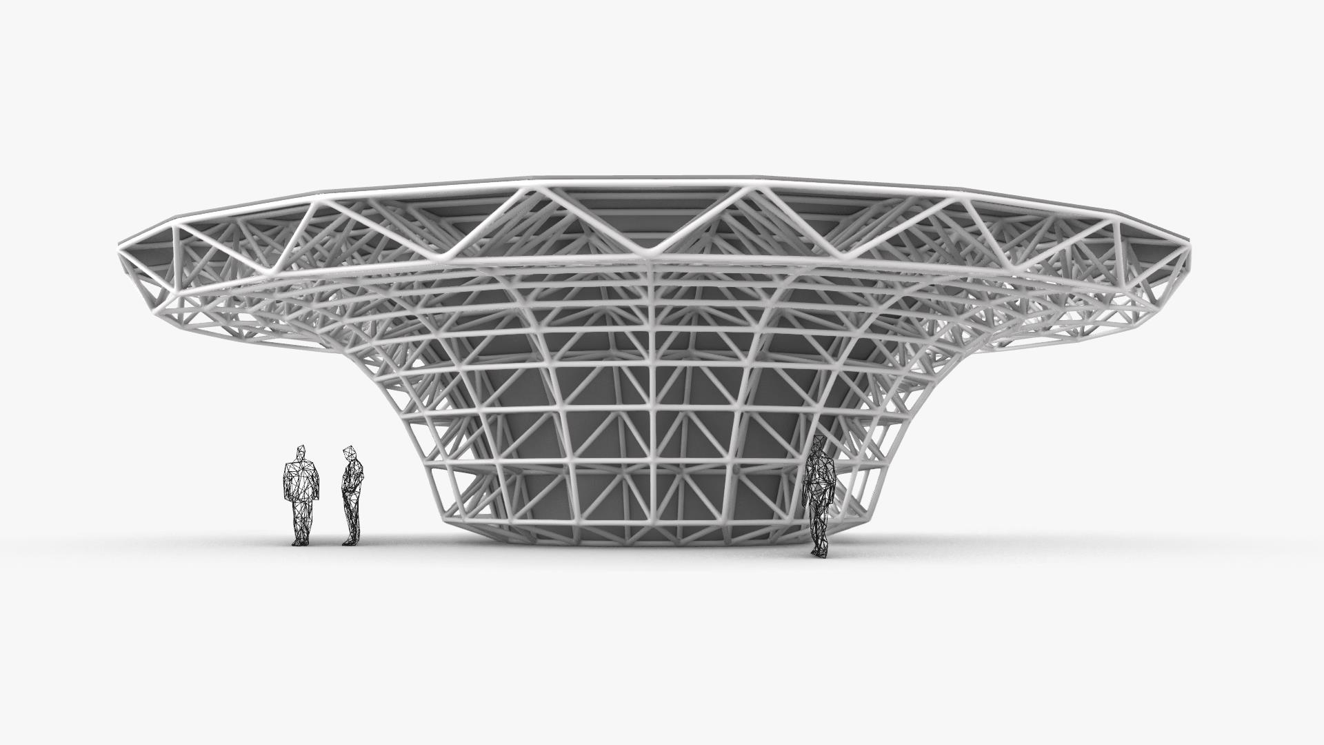 3D Model Circular Space Truss Structure - TurboSquid 2159434
