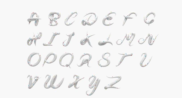 Cream alphabet 3D - TurboSquid 1209676