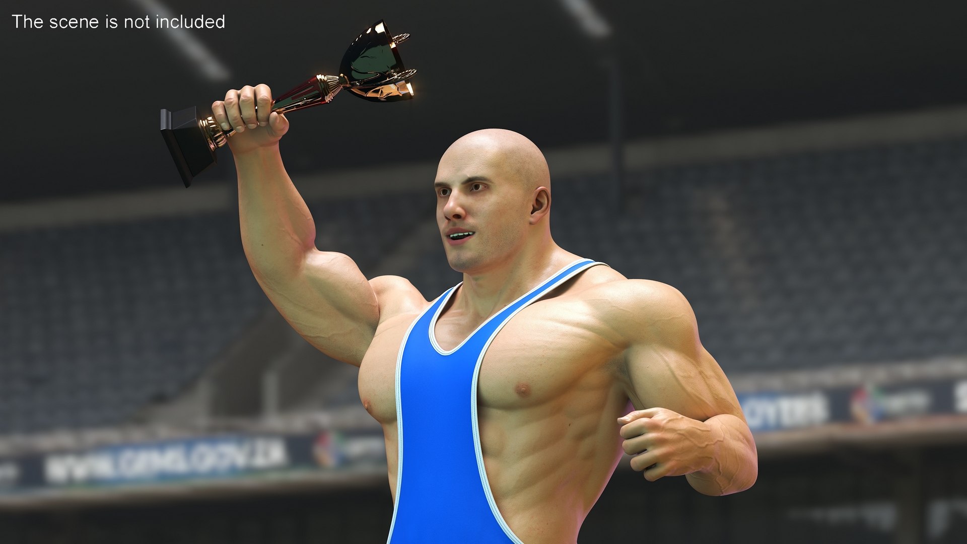 Bodybuilder In Blue Leotard Rigged For Maya 3D Model - TurboSquid 2392468
