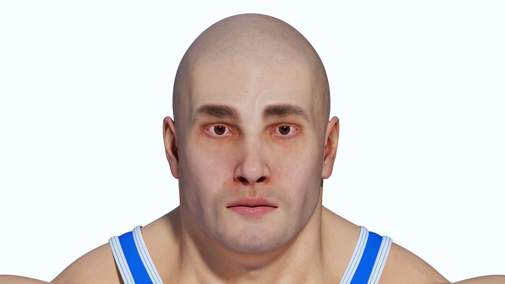 Bodybuilder In Blue Leotard Rigged For Maya 3D Model - TurboSquid 2392468