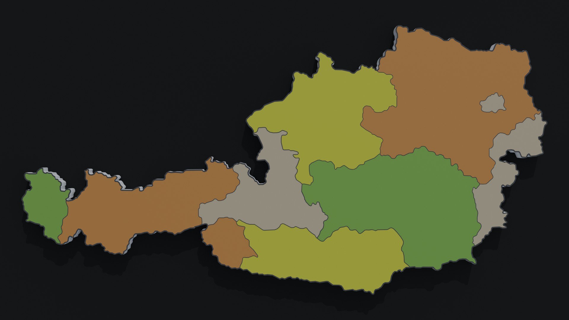 3D Political Map Of Austria - TurboSquid 1986034