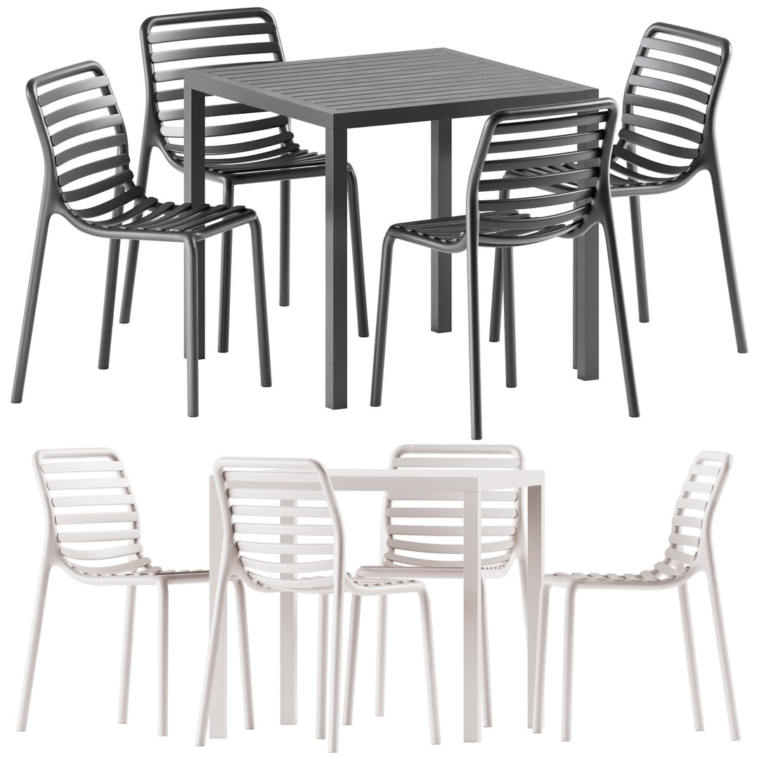 CUBE 80 Table and DOGA BISTROT by Nardi3Dモデル - TurboSquid 2051286