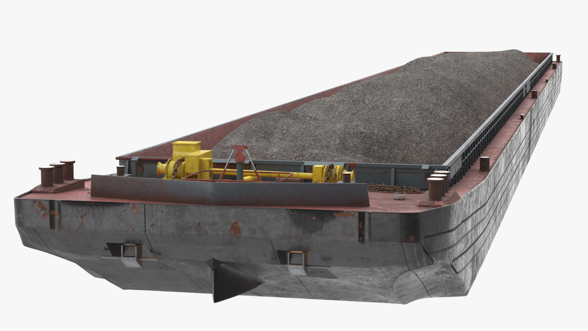 Hopper Barge With Crushed Stone 3D - TurboSquid 2385681
