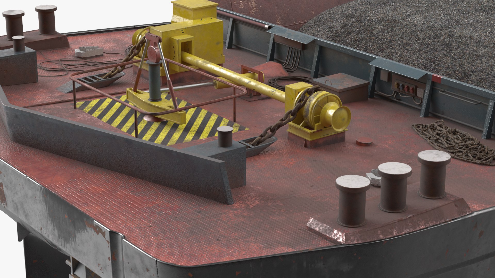 Hopper Barge With Crushed Stone 3D - TurboSquid 2385681