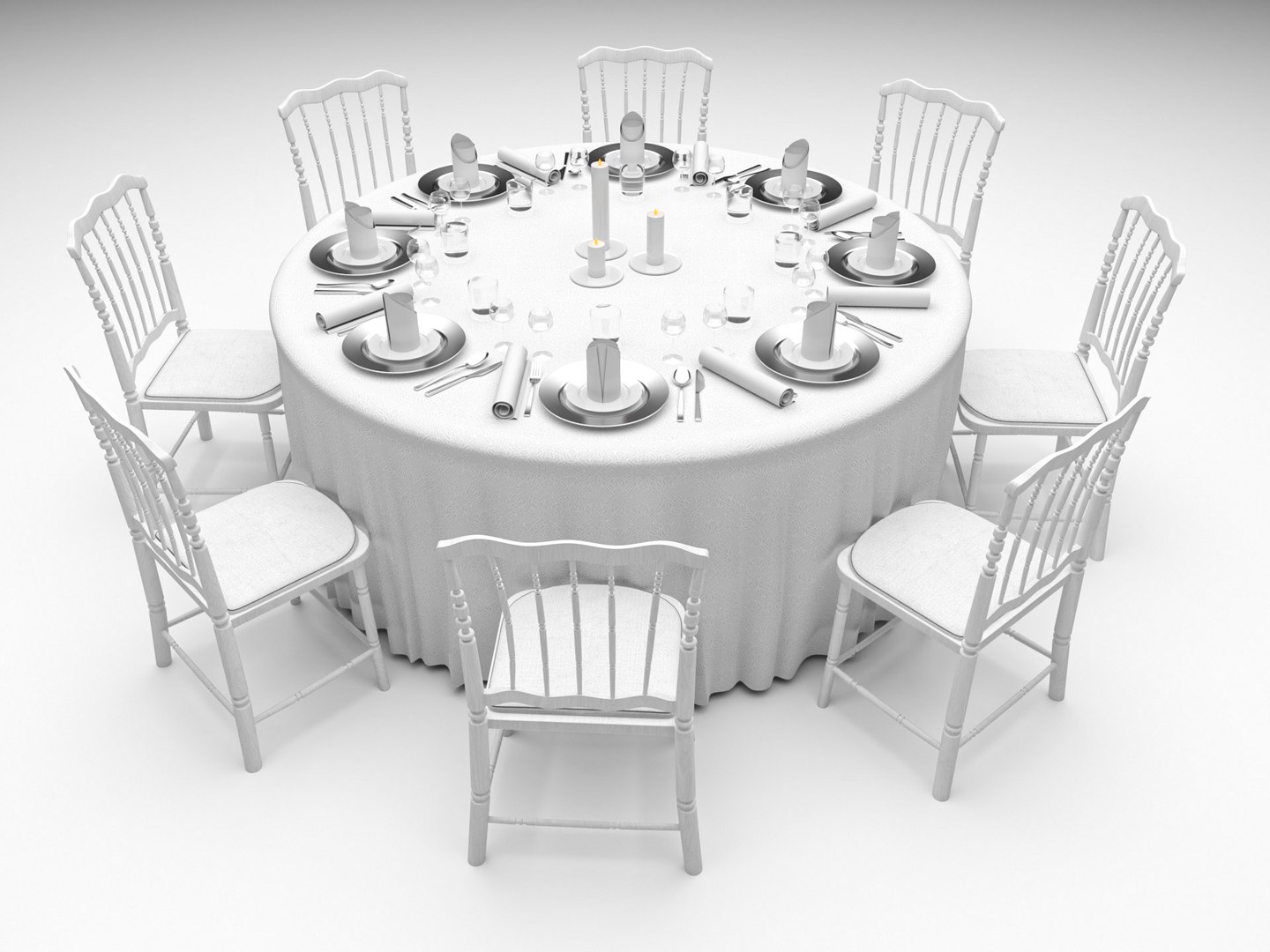 3D Wedding Hall Banquet Table Model - TurboSquid 2148603