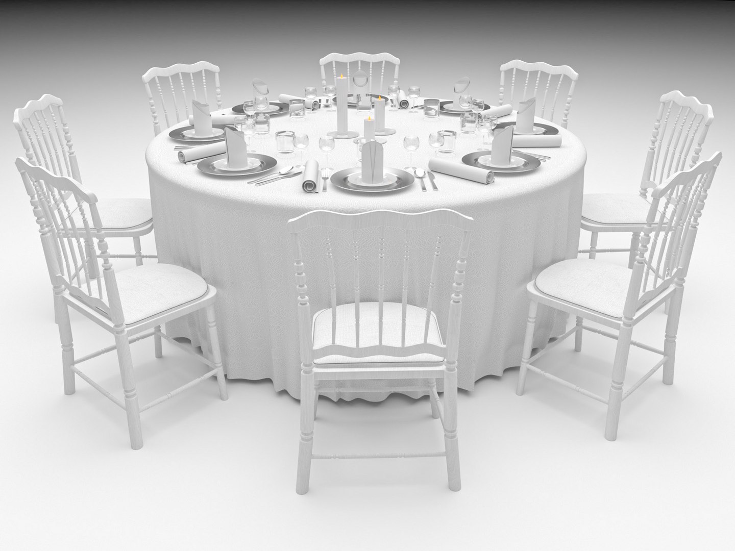 3D Wedding Hall Banquet Table Model - TurboSquid 2148603