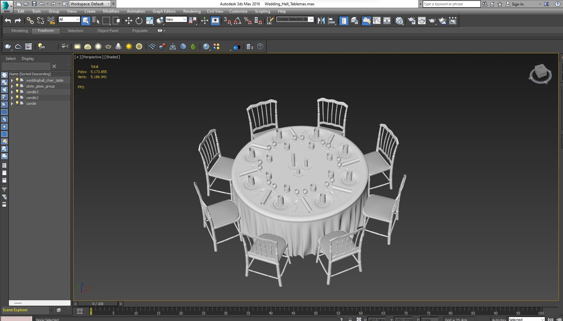 3D Wedding Hall Banquet Table Model - TurboSquid 2148603